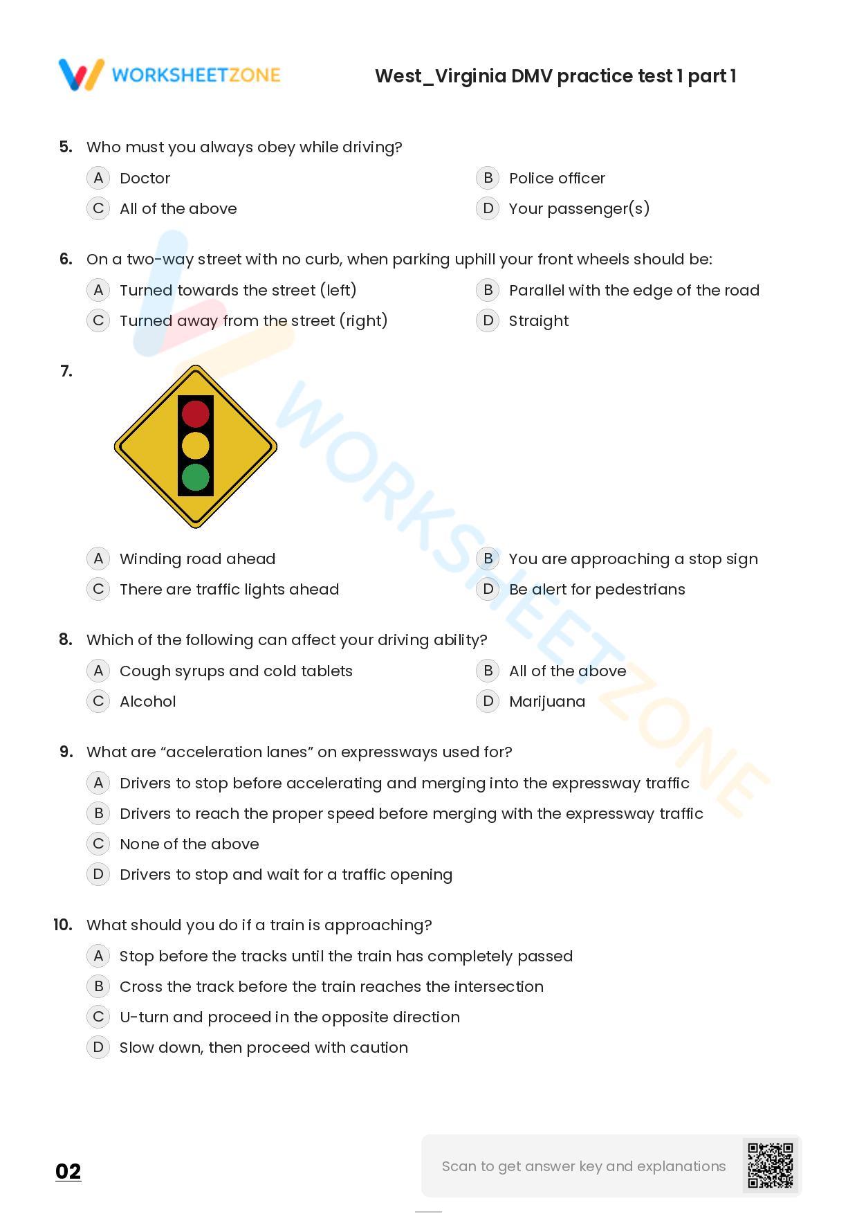 Free Printable West/Virginia DMV Practice Test Part, 59% OFF