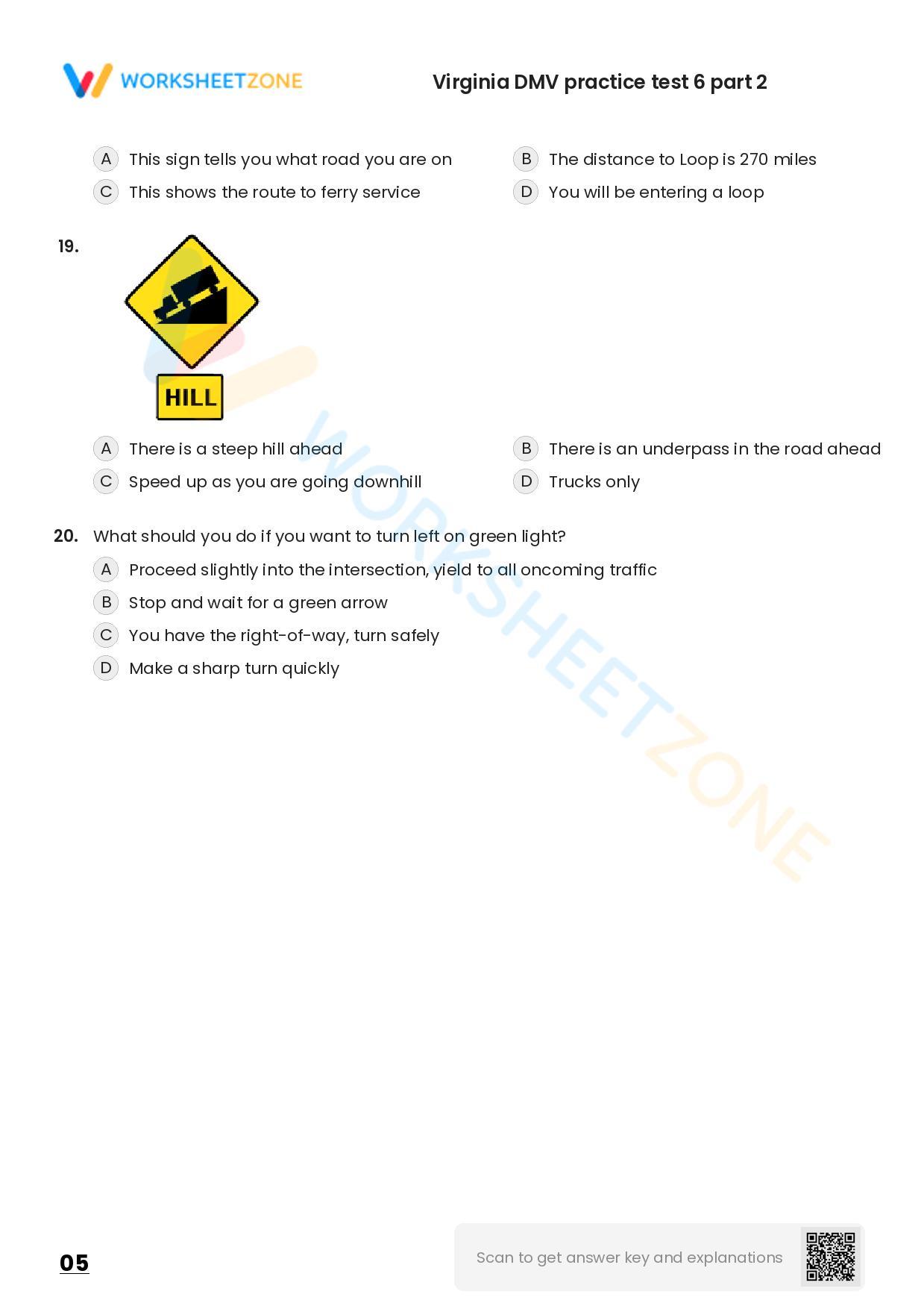 Free Printable Virginia DMV Practice Test Worksheetzone, 58% OFF