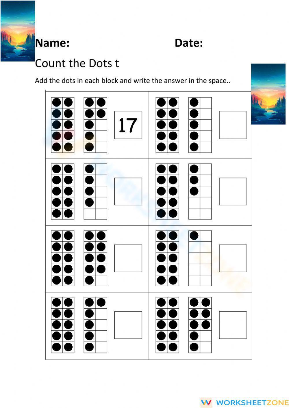 Count The Dots Worksheet