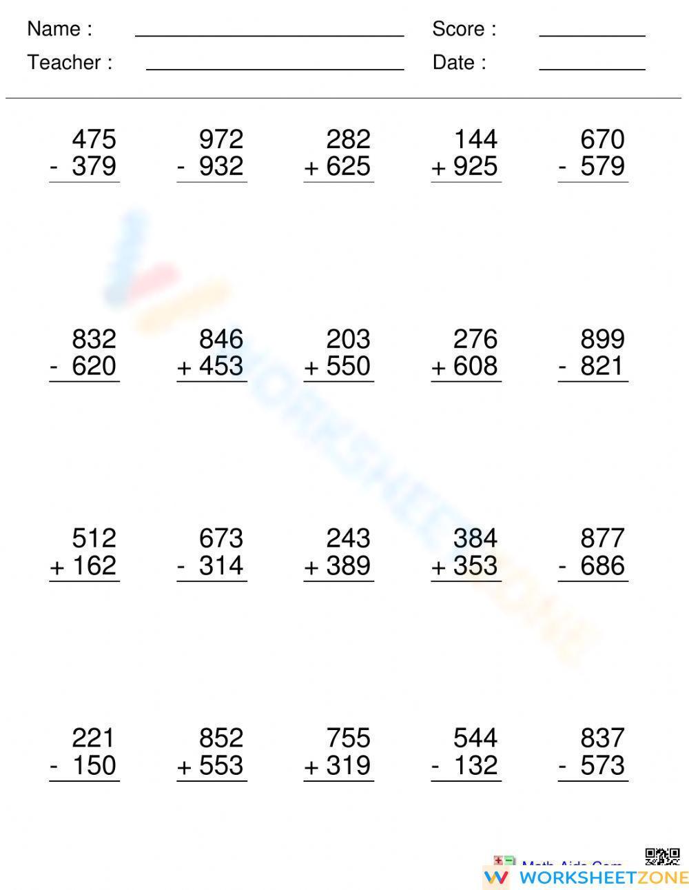 How To Subtract Whole Numbers