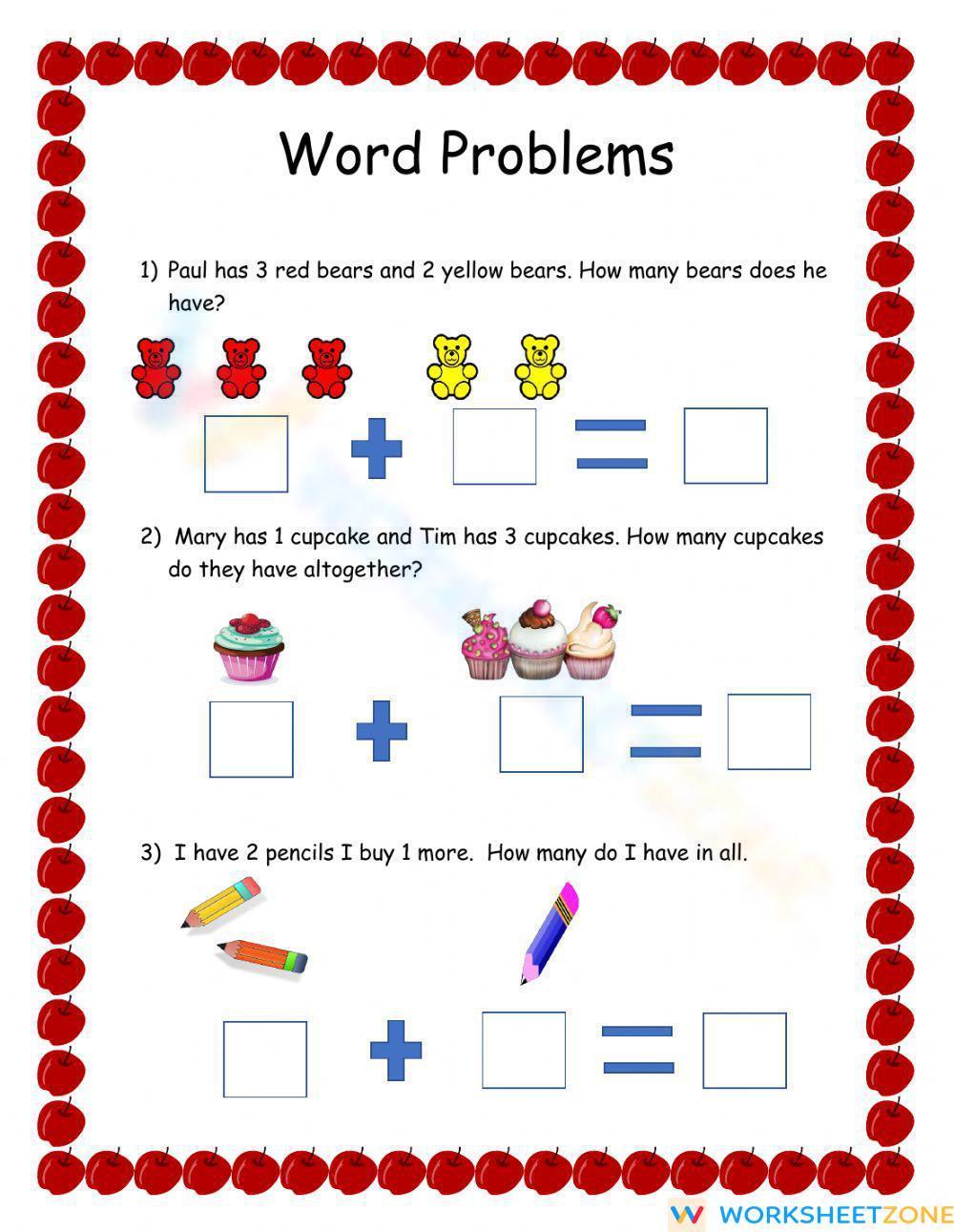 Word Problems Worksheet