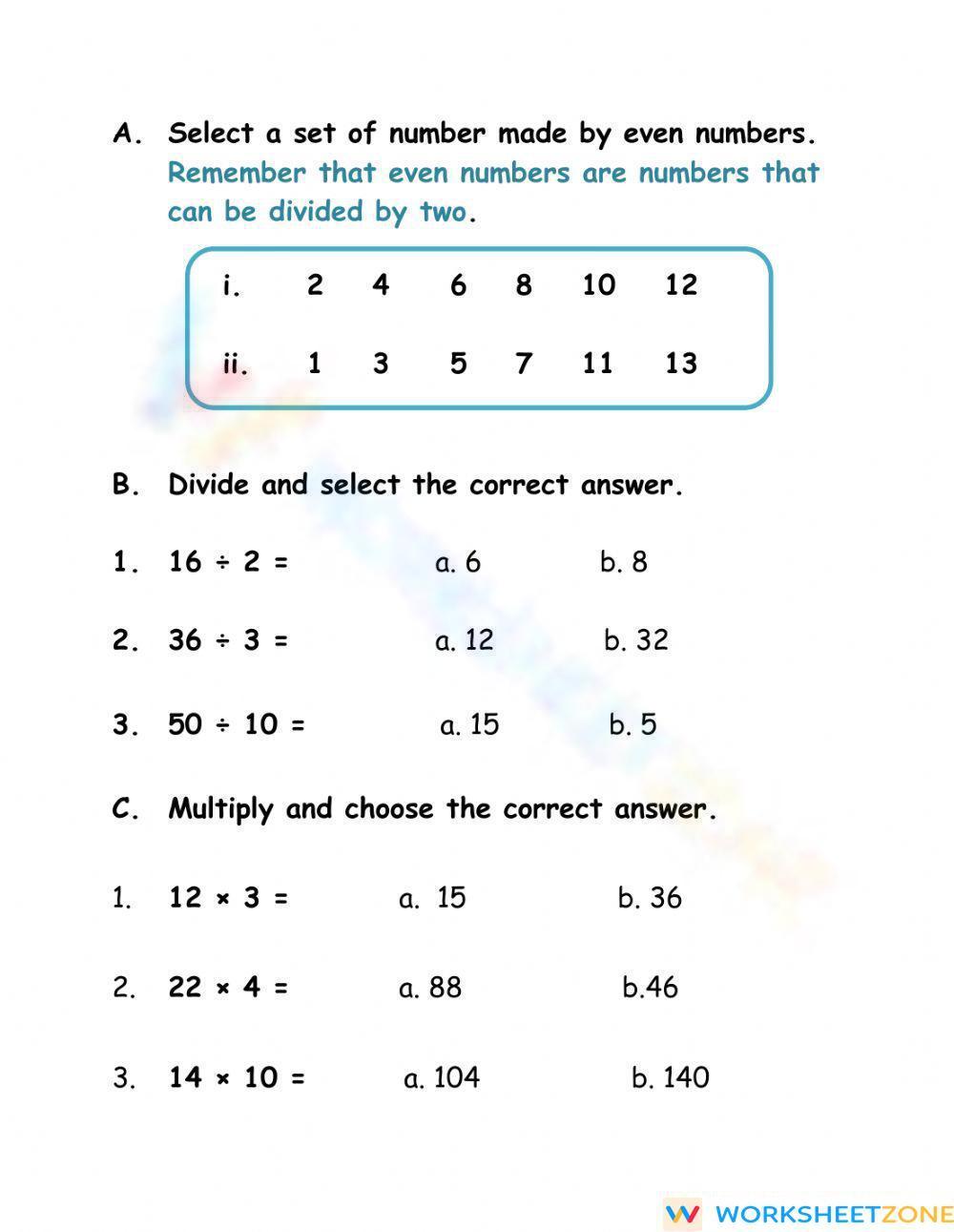 Math Worksheet