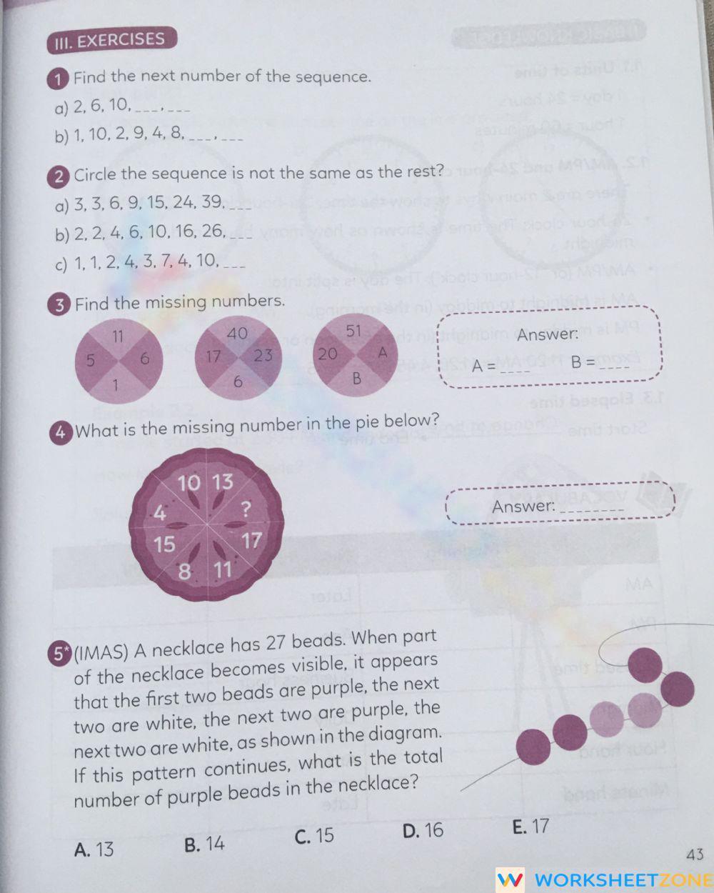 Looking For A Pattern Worksheet