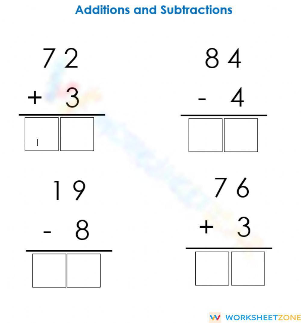 Adding A 2-digit Number And A 1-digit Number Worksheet