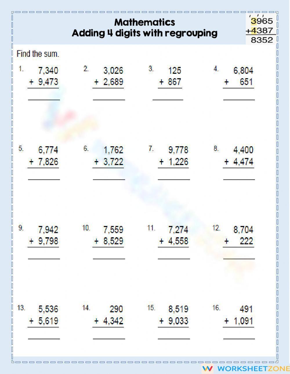 add-4-digits-with-regrouping-worksheet