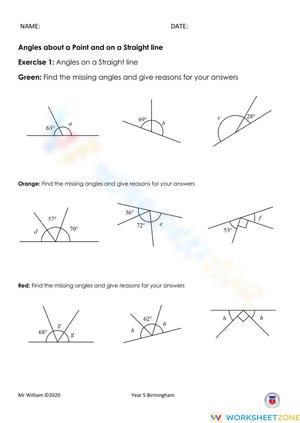 Free Interactive and Printable Angles Worksheet