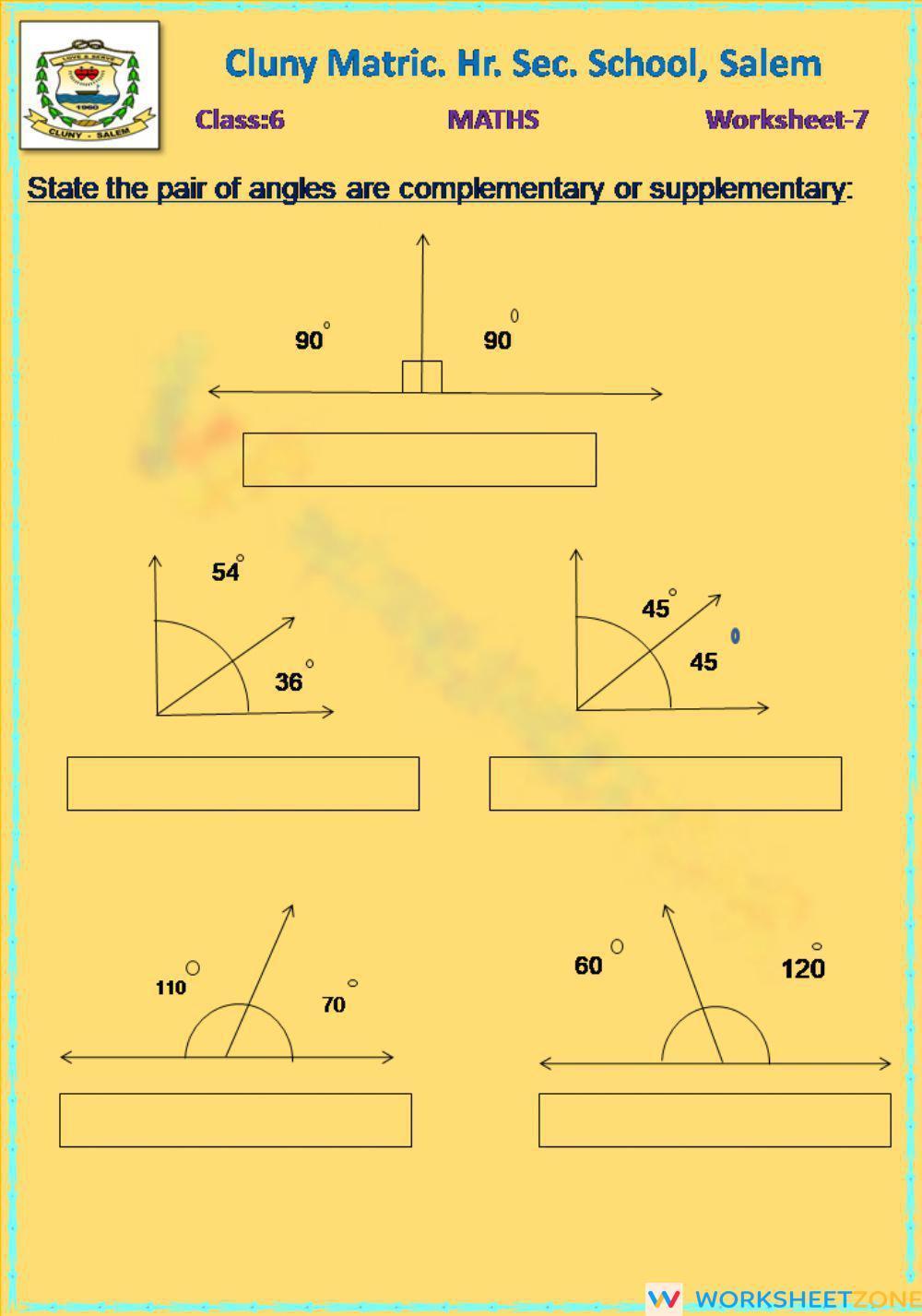 Class 6 Maths Worksheet-7 Worksheet