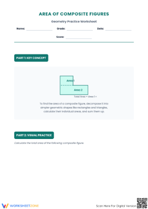 Grade 6-8 Area of Composite Figures — Essential Worksheet