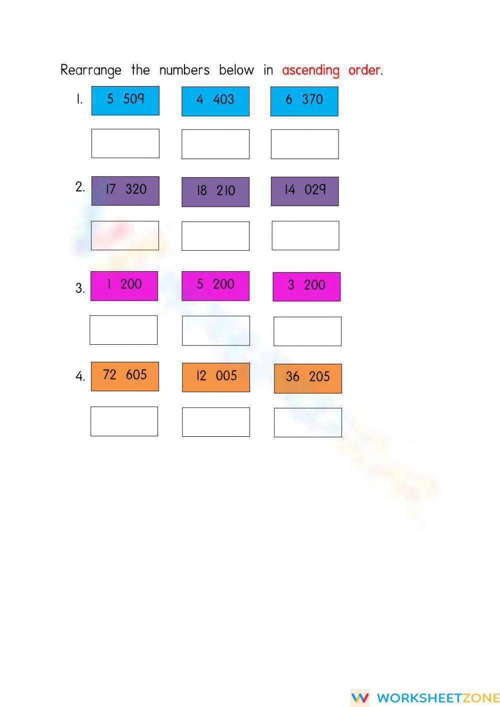 Number Value | Worksheetzone