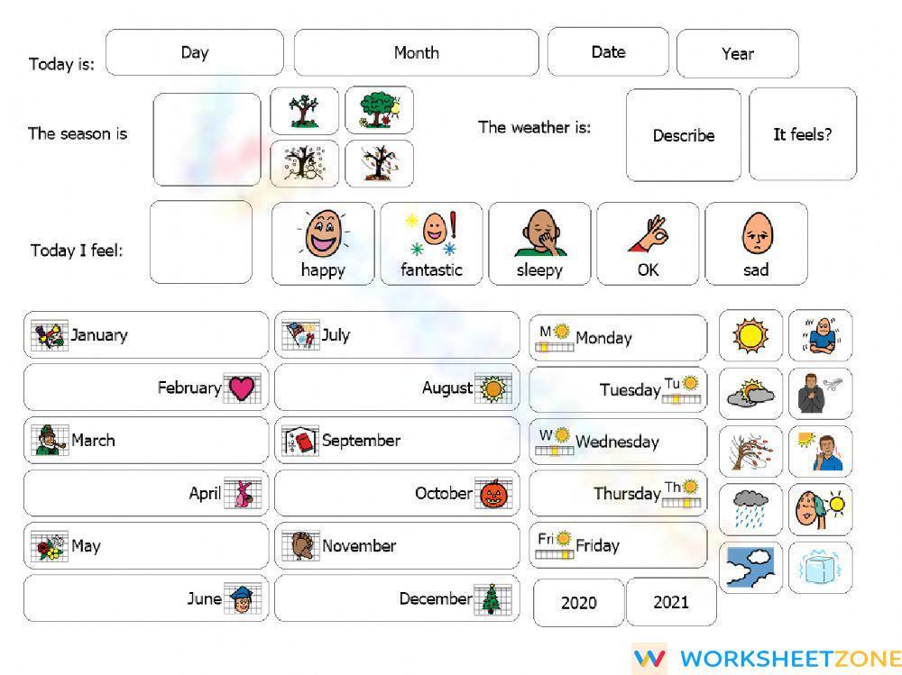 Today Is Daily Worksheet