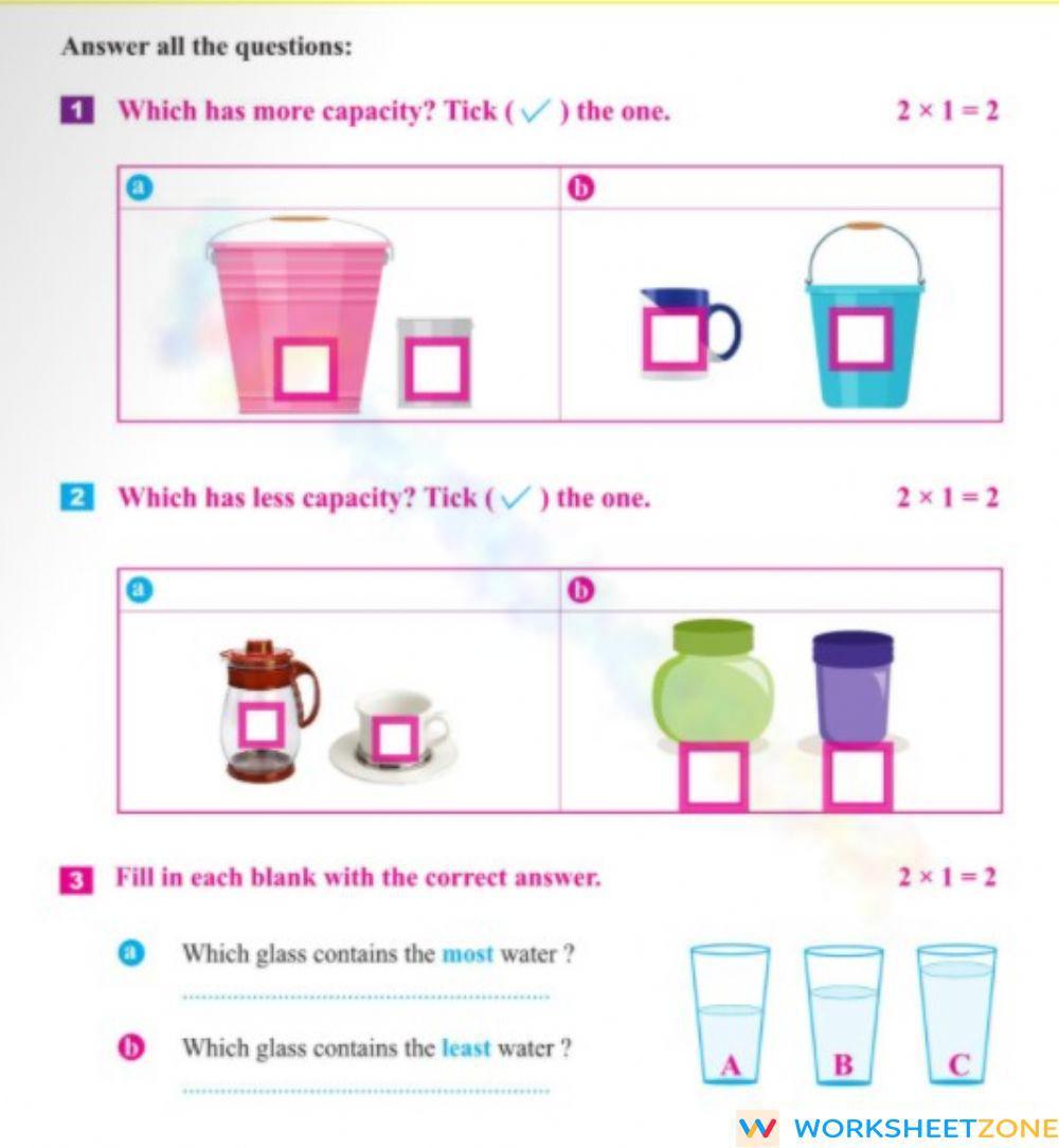 Maths test | Worksheet Zone