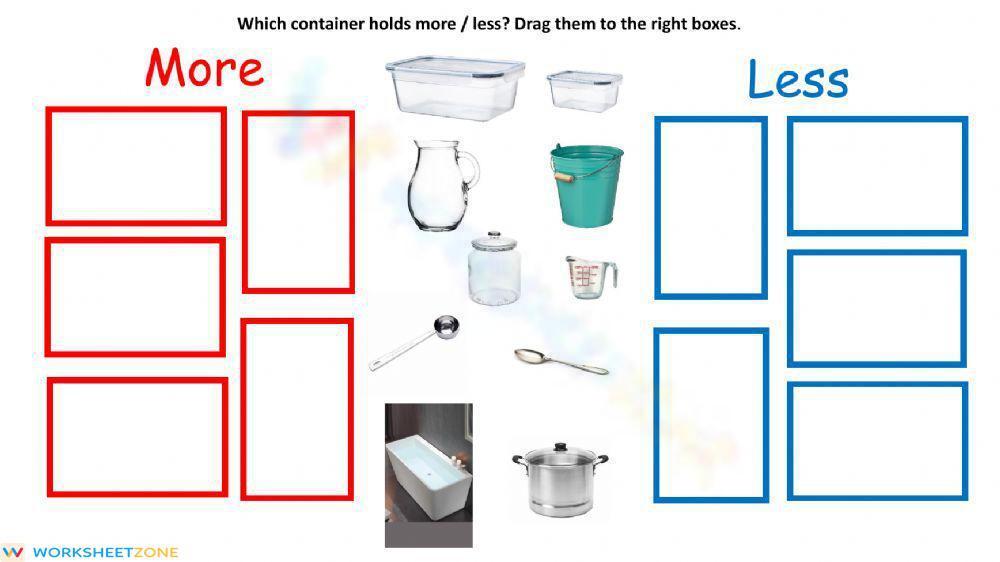 More-less Capacity Worksheet
