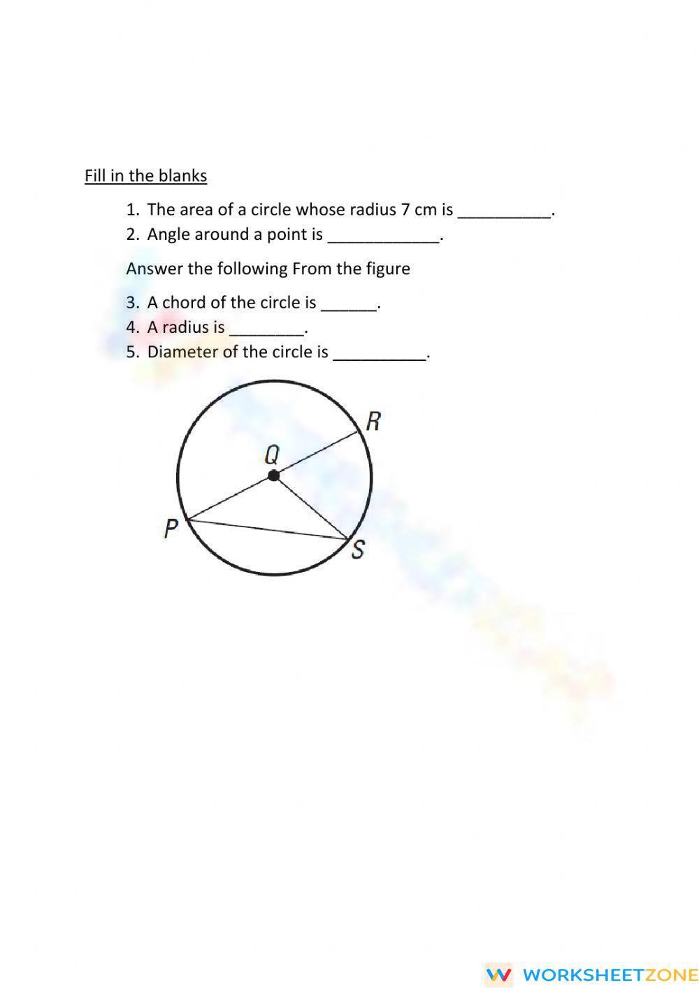 Circle Worksheet