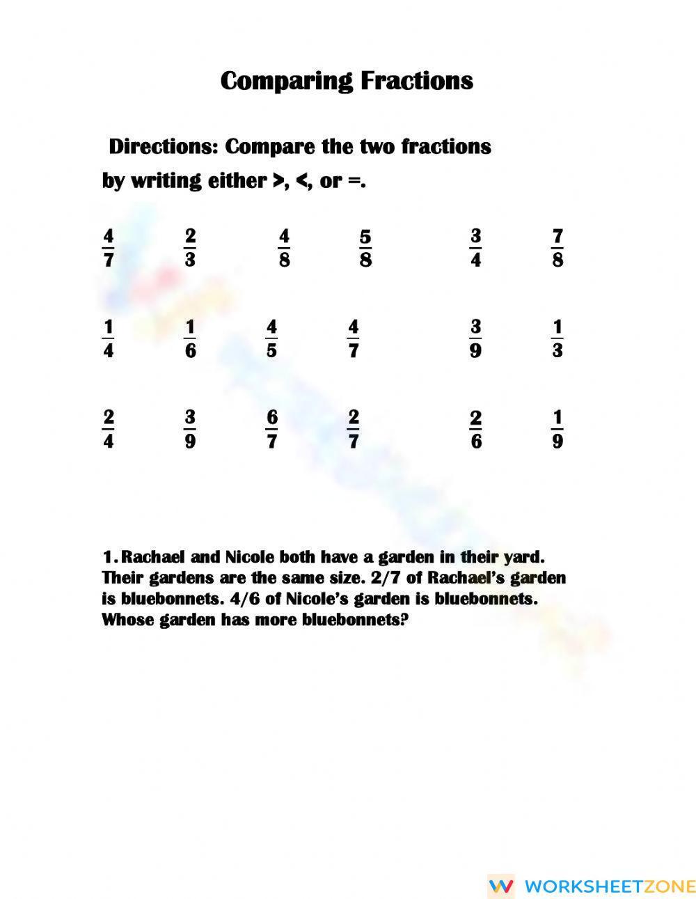 Fractions Worksheet