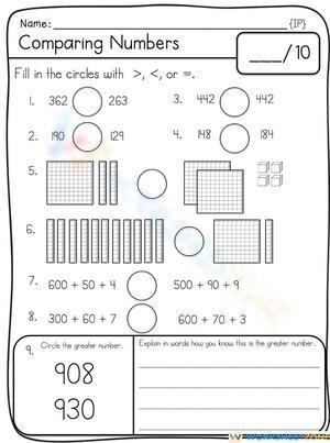 Numbers worksheets