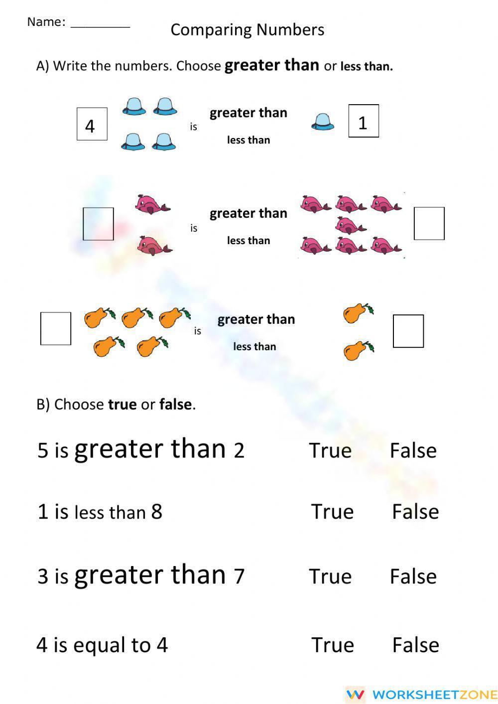 G1 Comparing 2 Worksheet