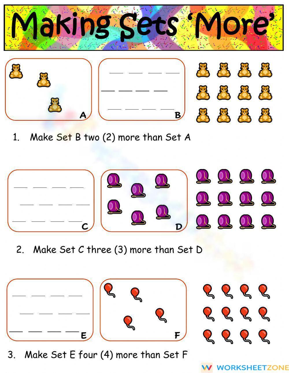 Making Sets More Worksheet