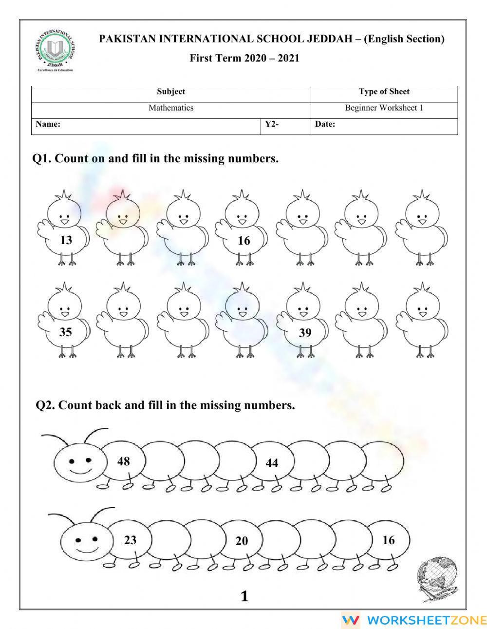 Beginner Worksheet Worksheet
