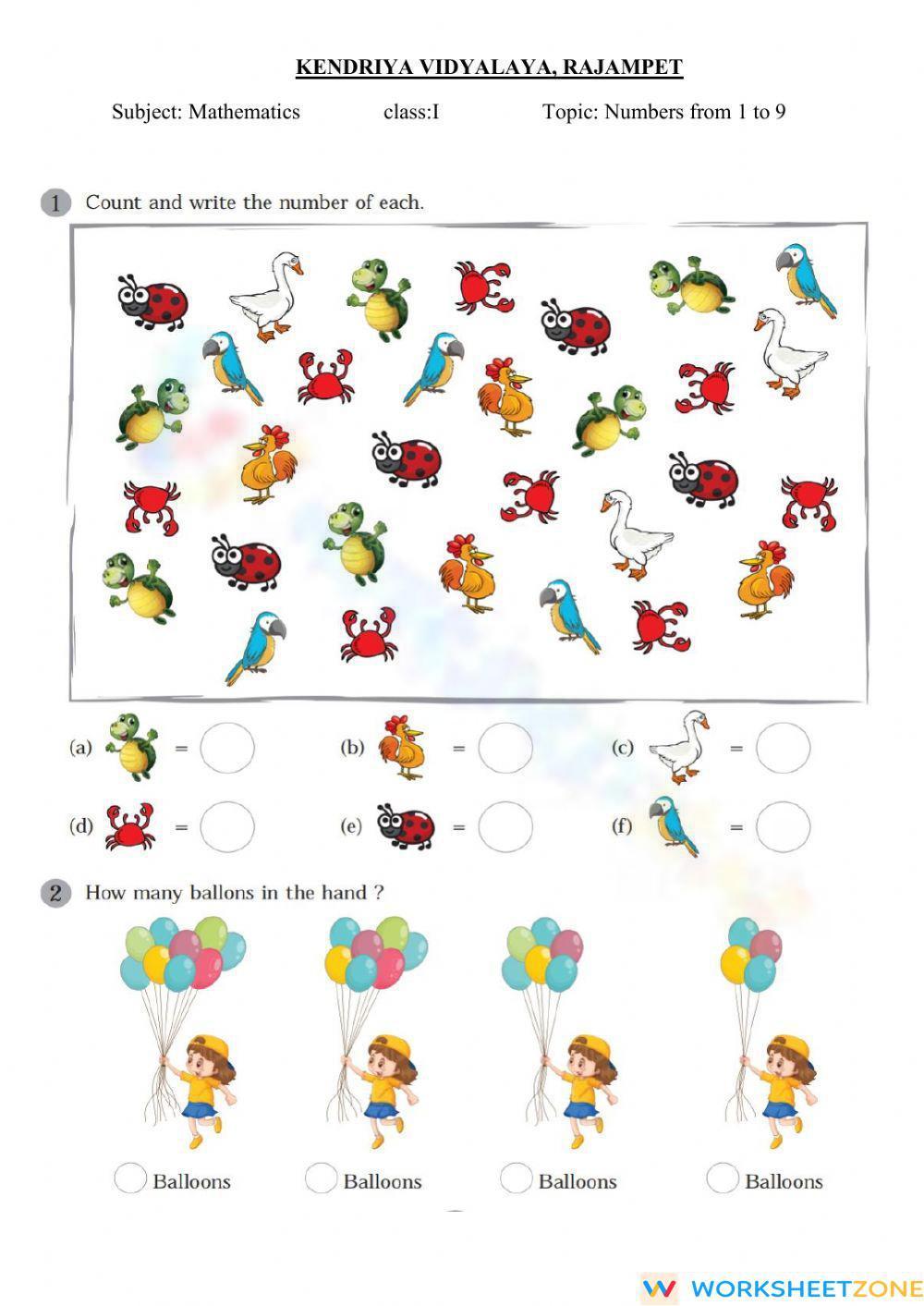 Counting Objects Worksheet counting-objects-worksheet