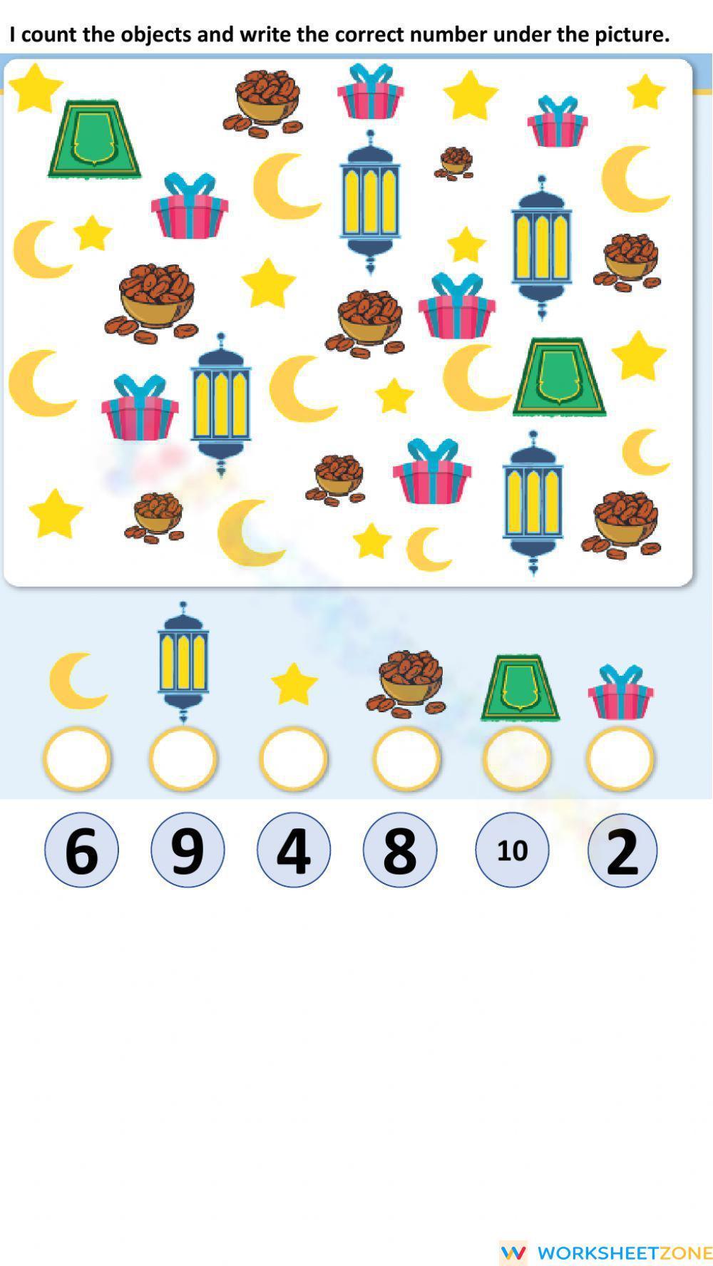 Math-Counting To 10 Worksheet