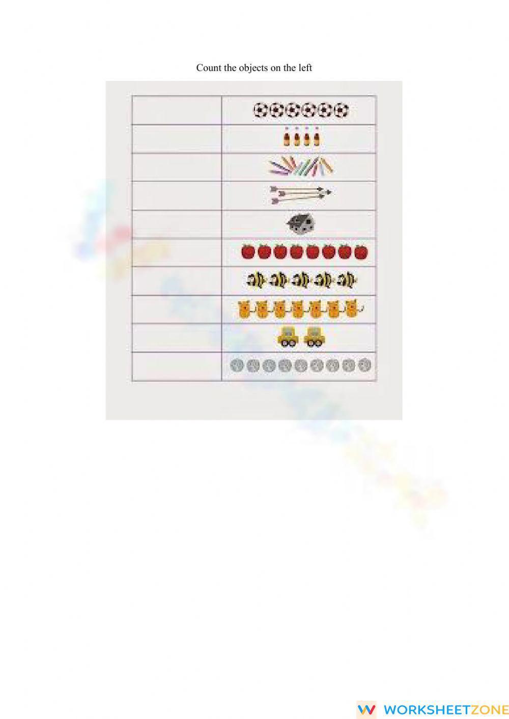 The Counting Worksheet