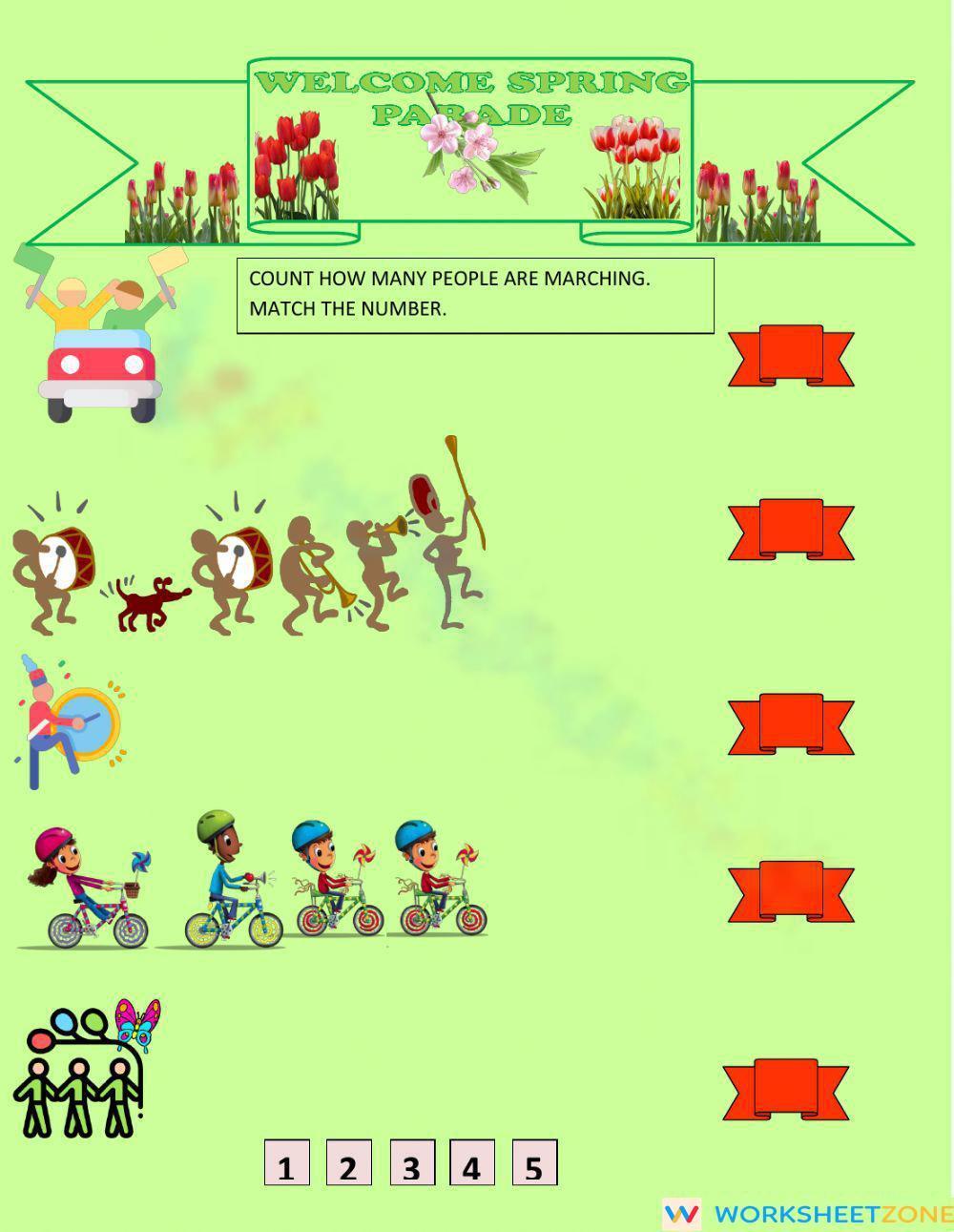 Welcome Spring Parade Worksheet