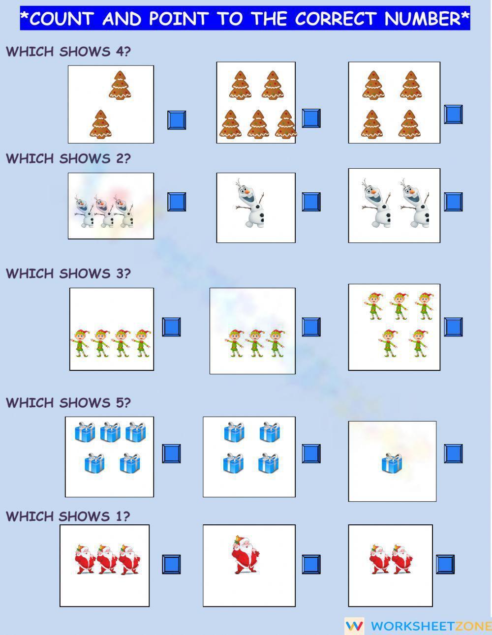 Count and point | Worksheet Zone