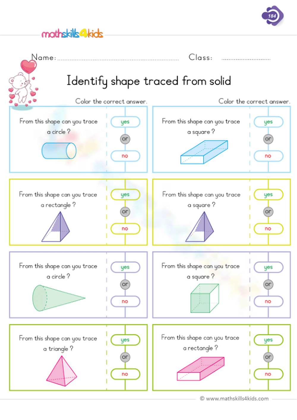 Shape Traced From Solid Worksheet