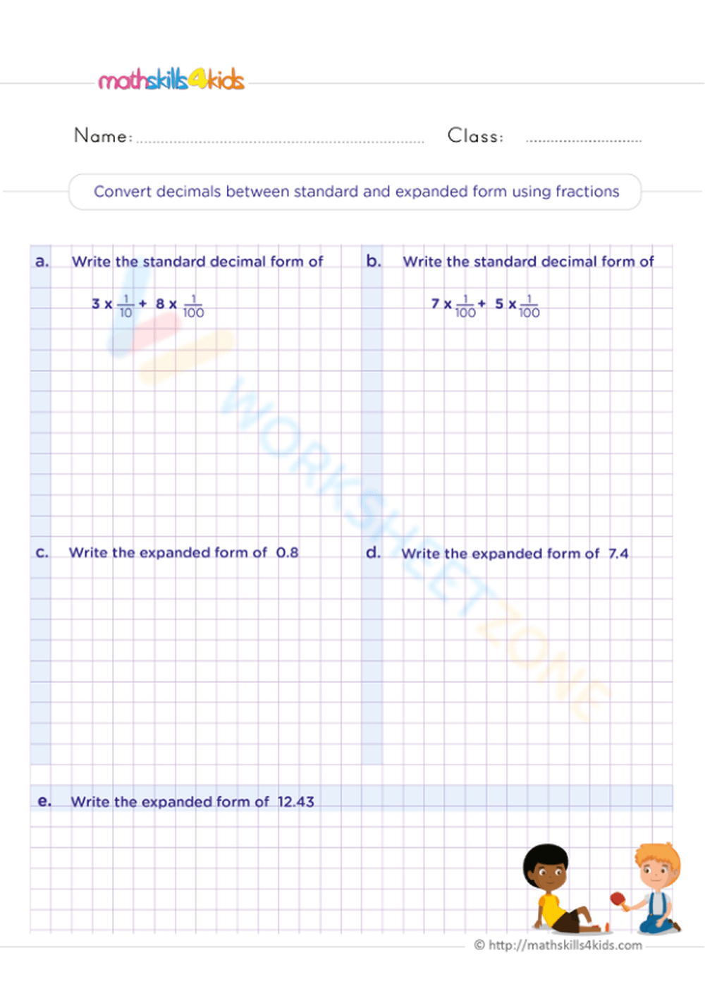 Convert Decimals Between Standard And Expanded Form Using Fractions