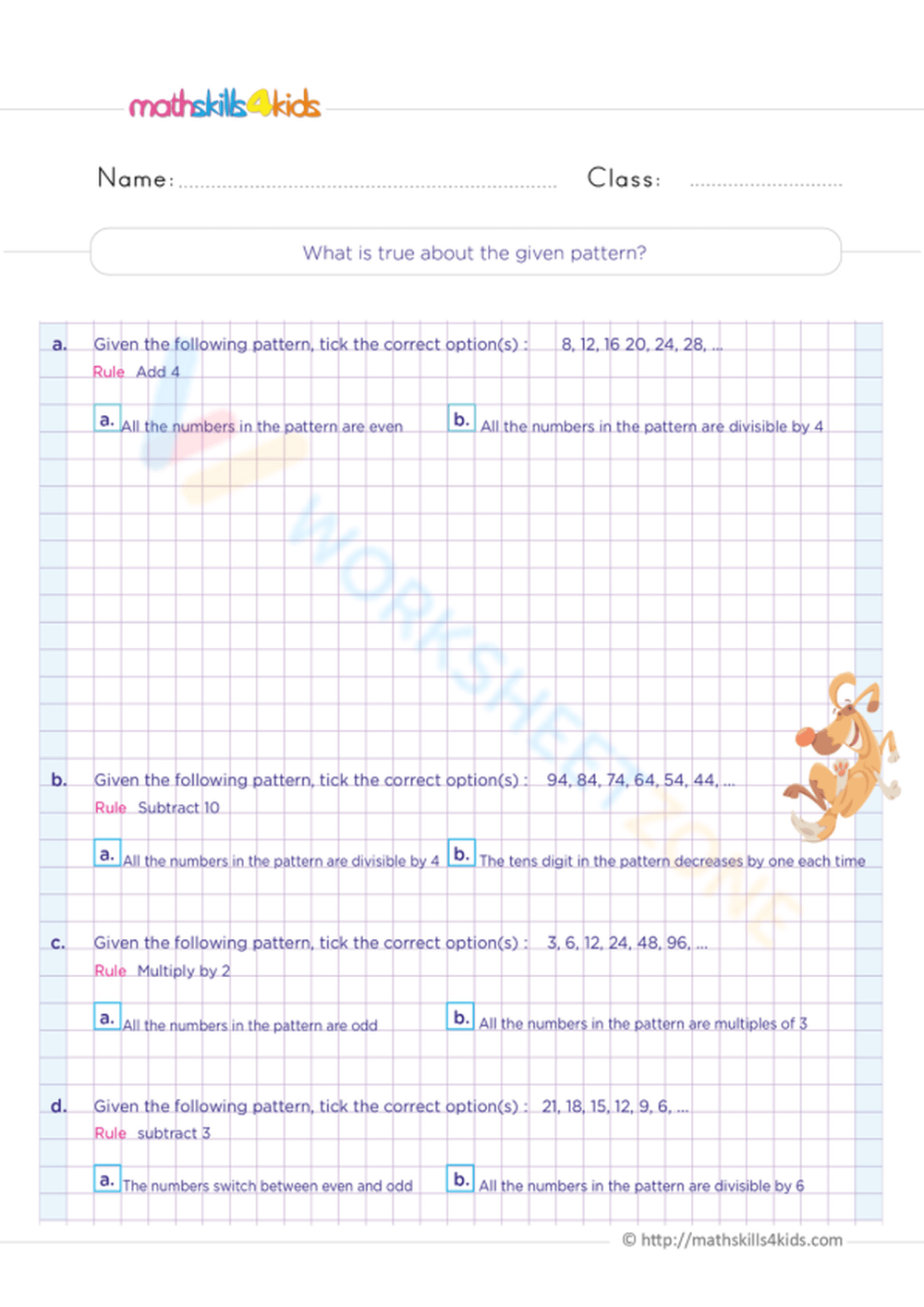 What is true about the given pattern? | Worksheet Zone What is true about the given pattern? | Worksheet Zone