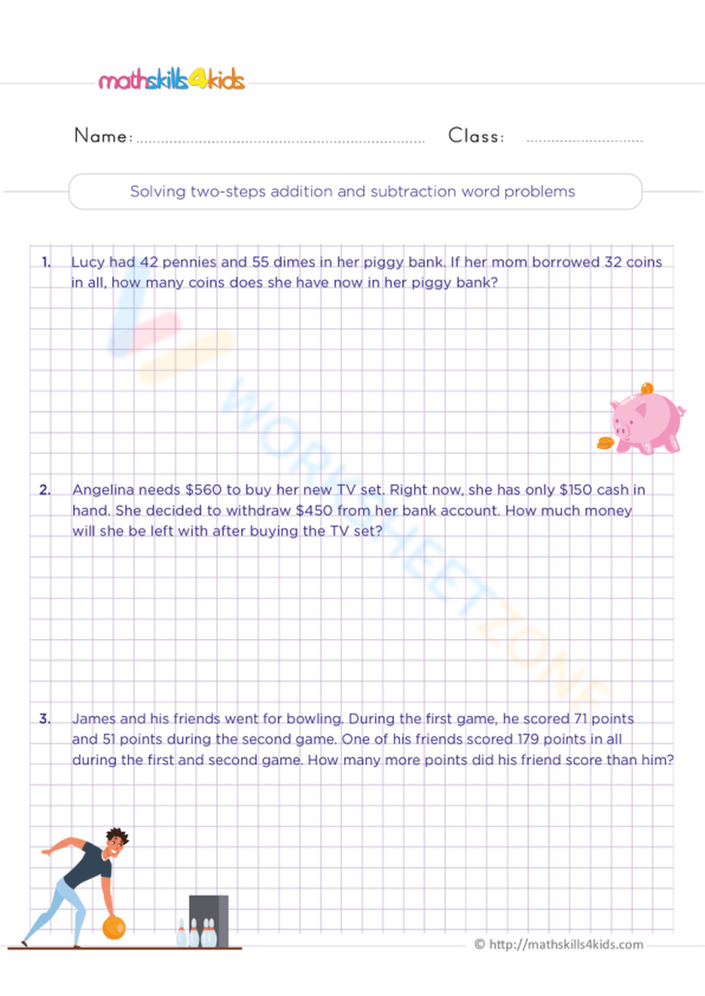 Solving Two-steps Addition And Subtraction Word Problems Worksheet Solving Two-steps Addition And Subtraction Word Problems Worksheet