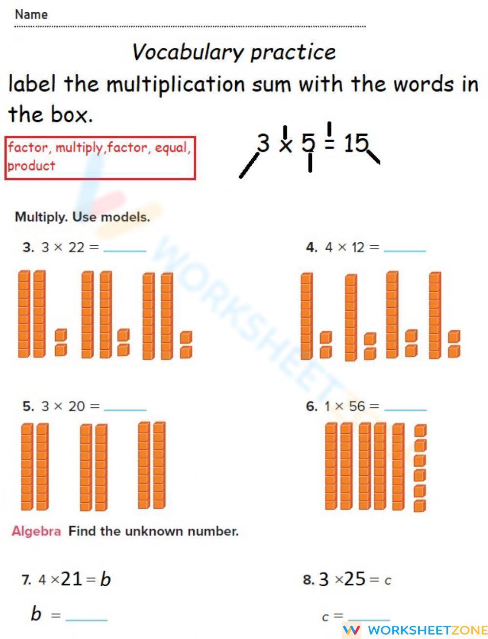 Use Place Value To Multiply Worksheet Use Place Value To Multiply Worksheet