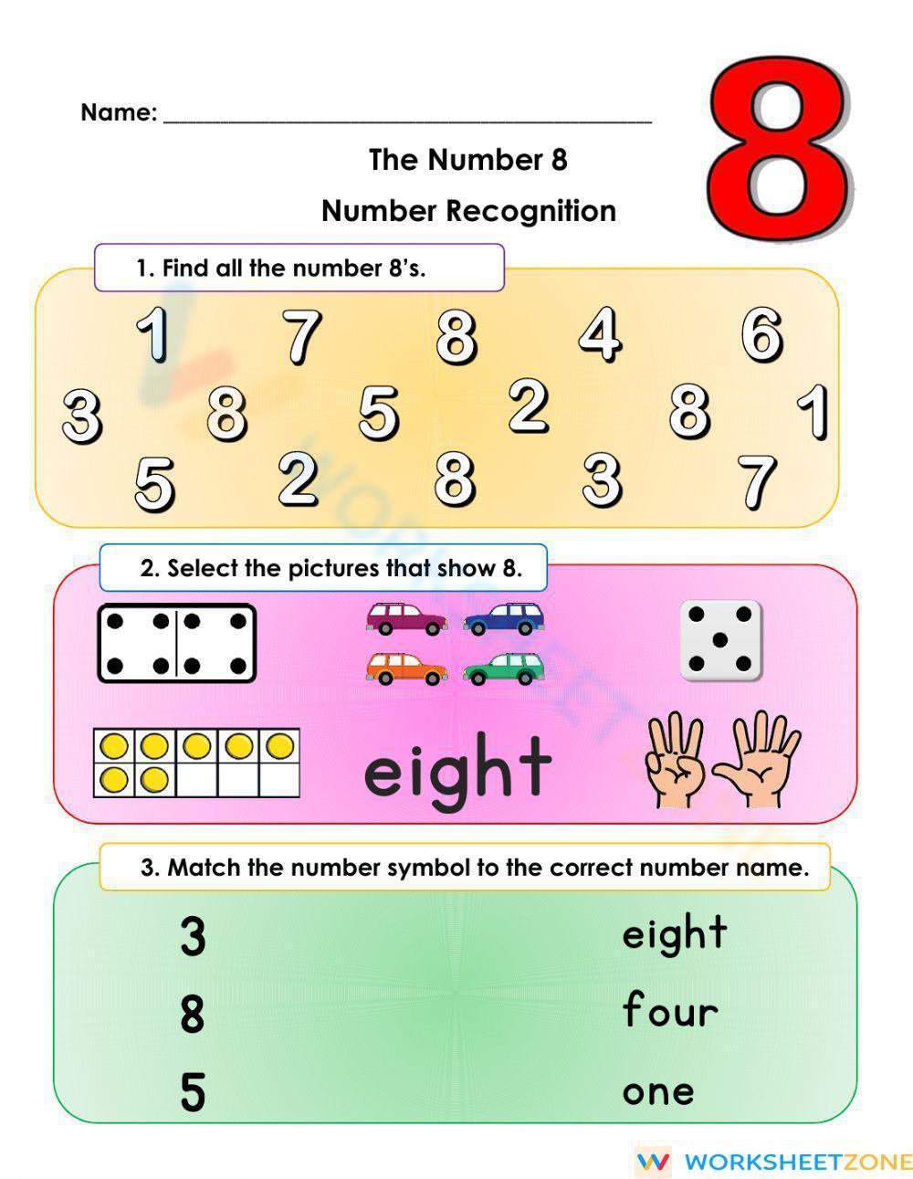 Number 8 Recognition Worksheet