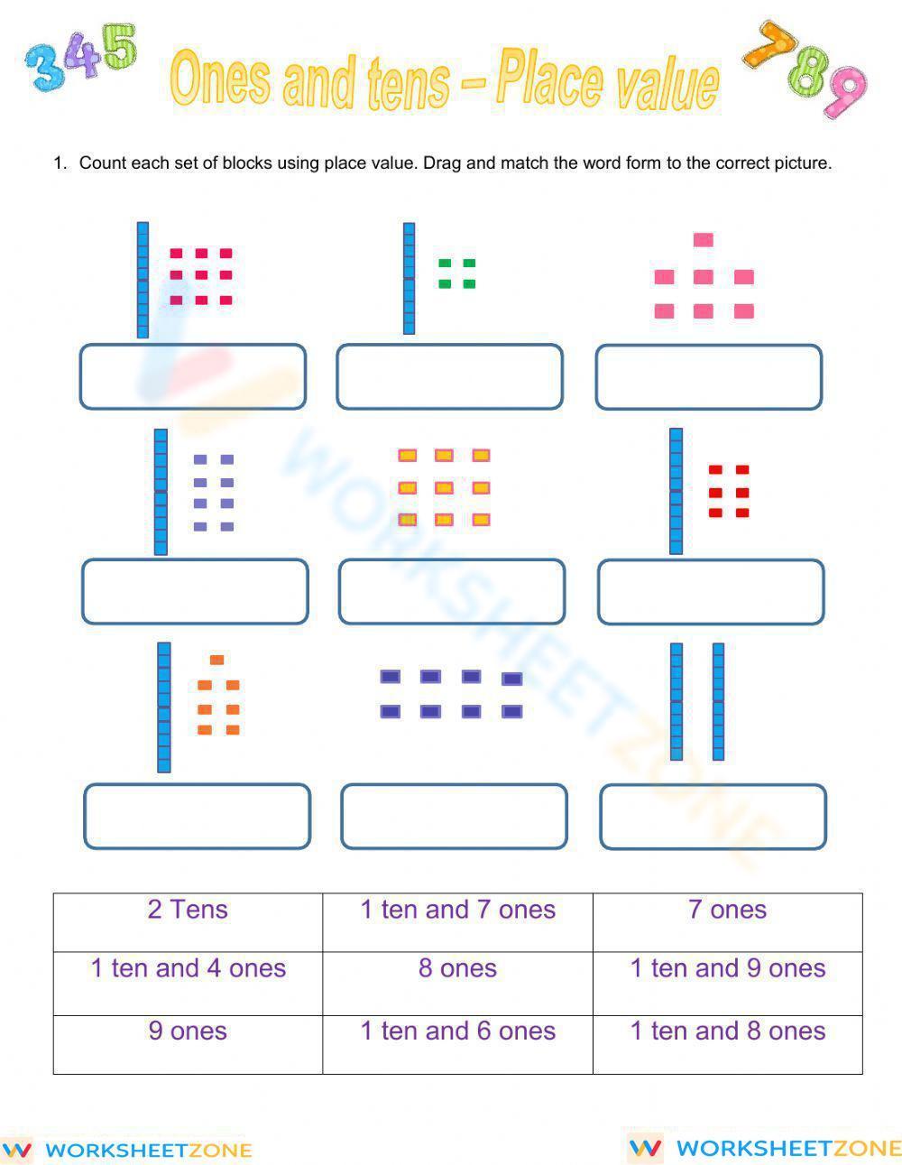 TENS AND ONES LIVE WORKSHEET Worksheet TENS AND ONES LIVE WORKSHEET Worksheet