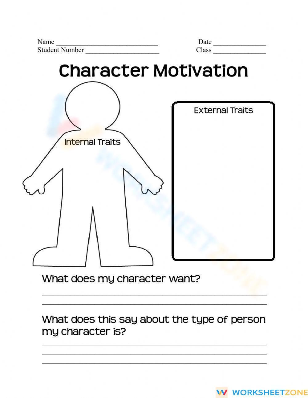 Character Motivation Chart From Jillian Gruber Tpt Worksheet