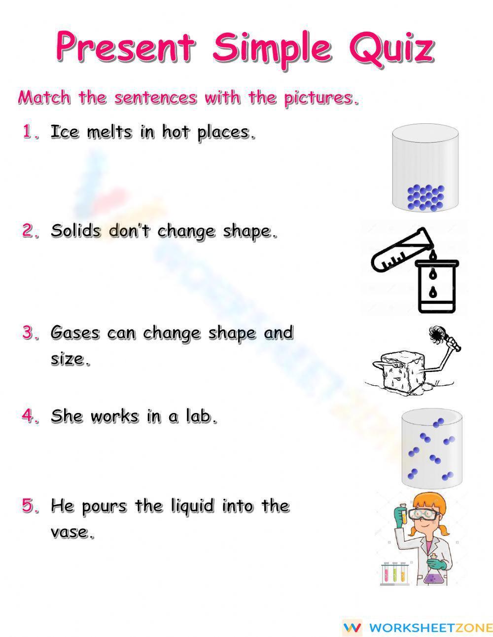 Present Simple Quiz Worksheet