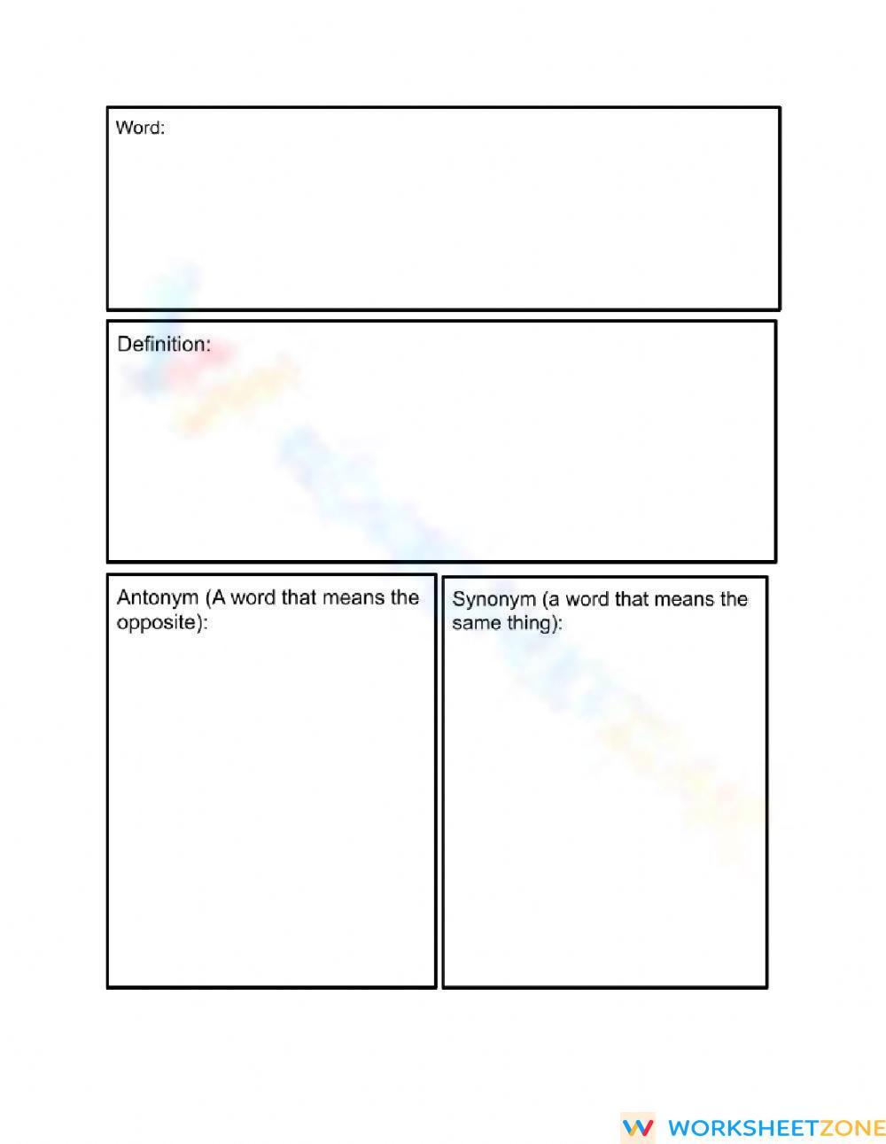 Definition Worksheet
