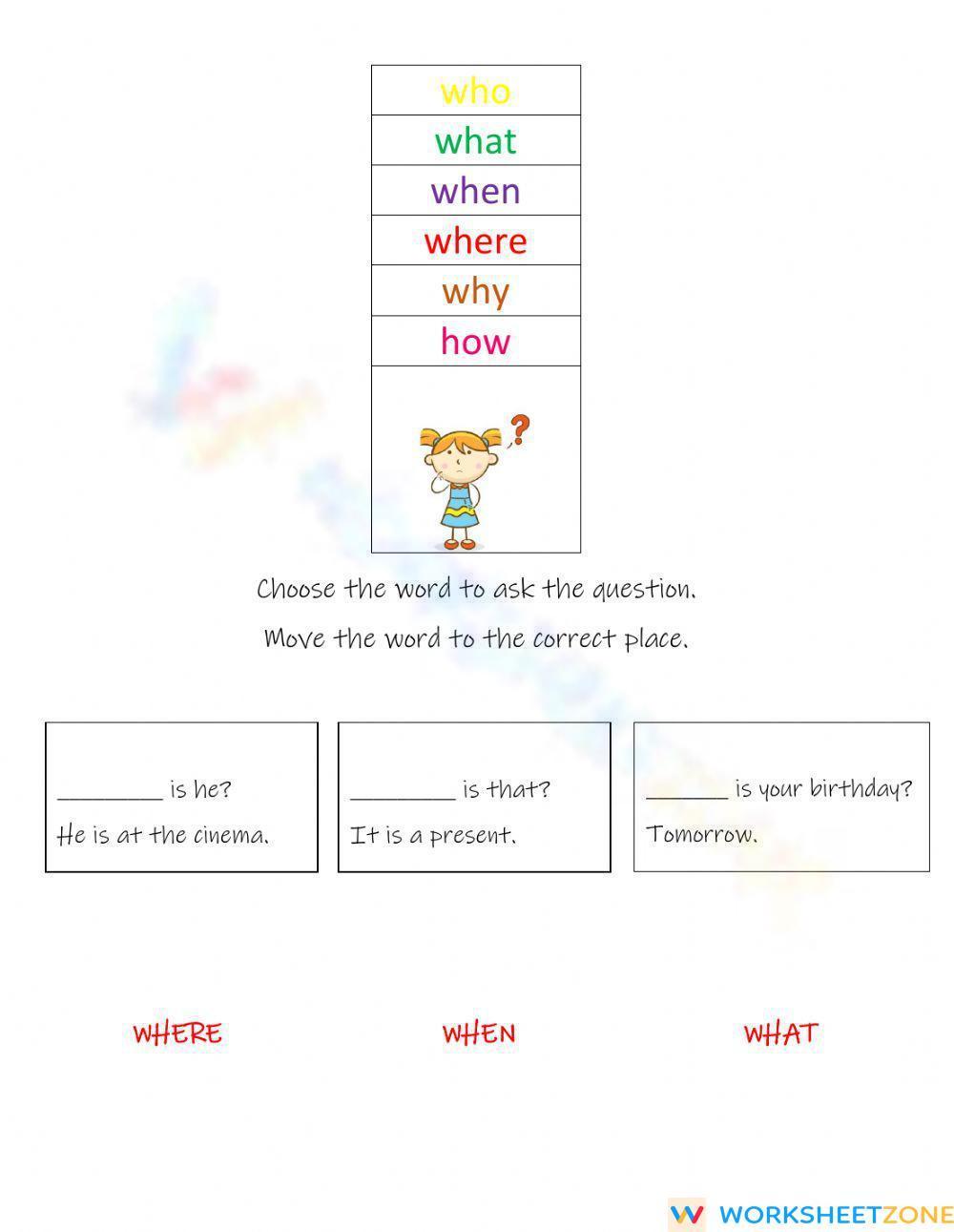Wh Words Worksheet