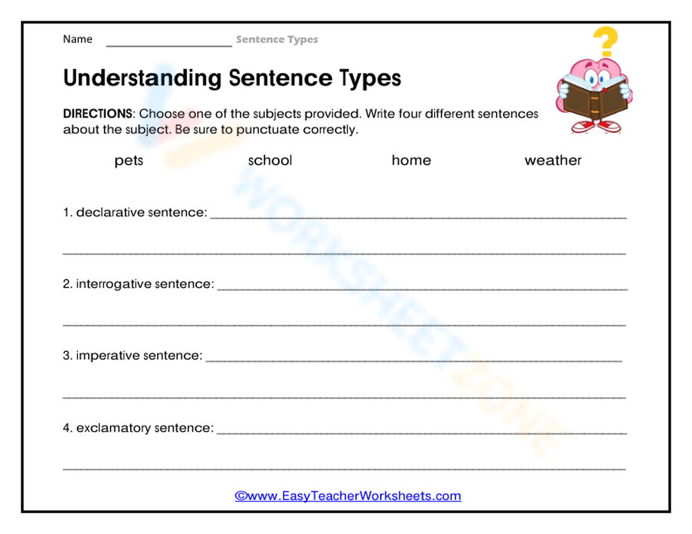 Understanding Those Types Worksheet