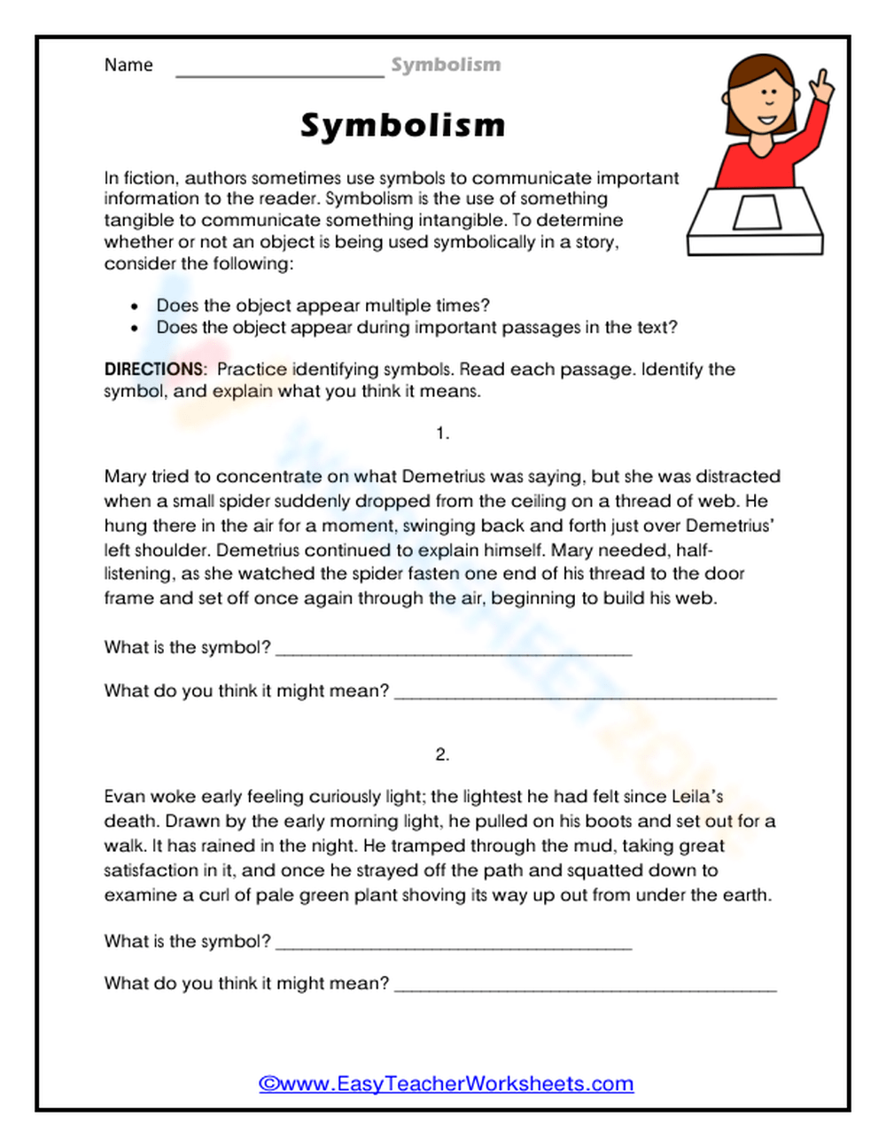 Symbol Practice Worksheet