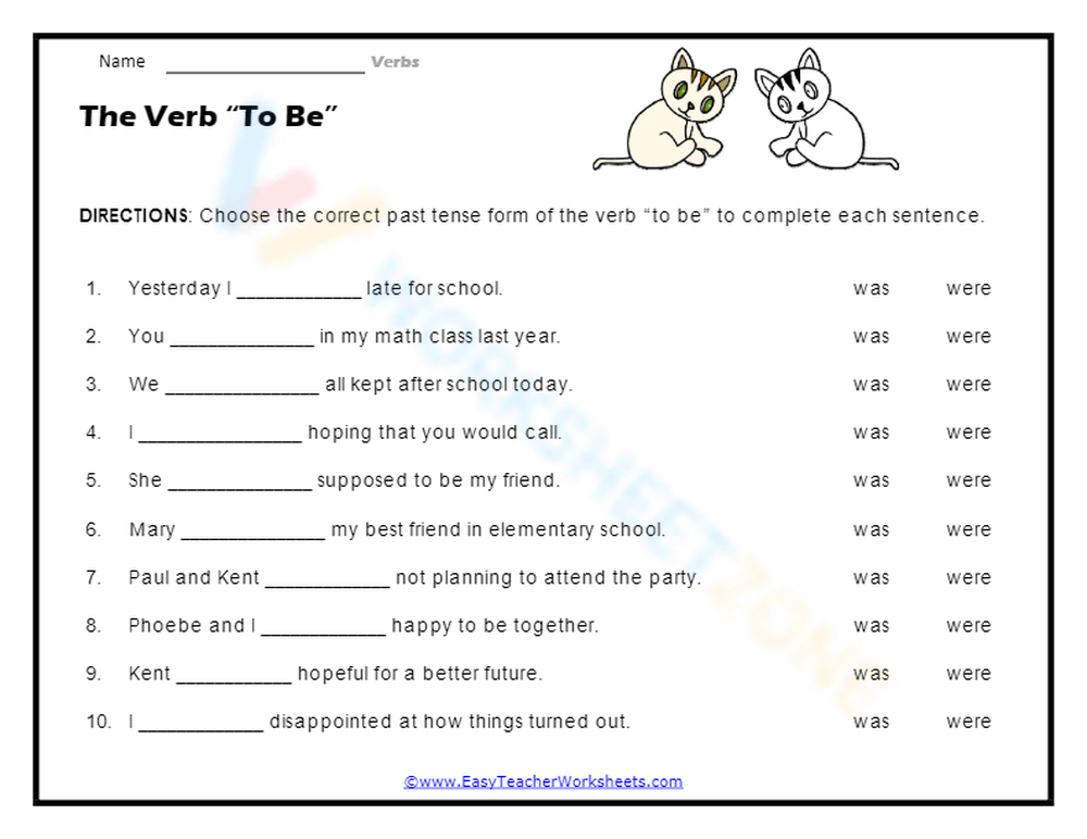 "To Be" Worksheet