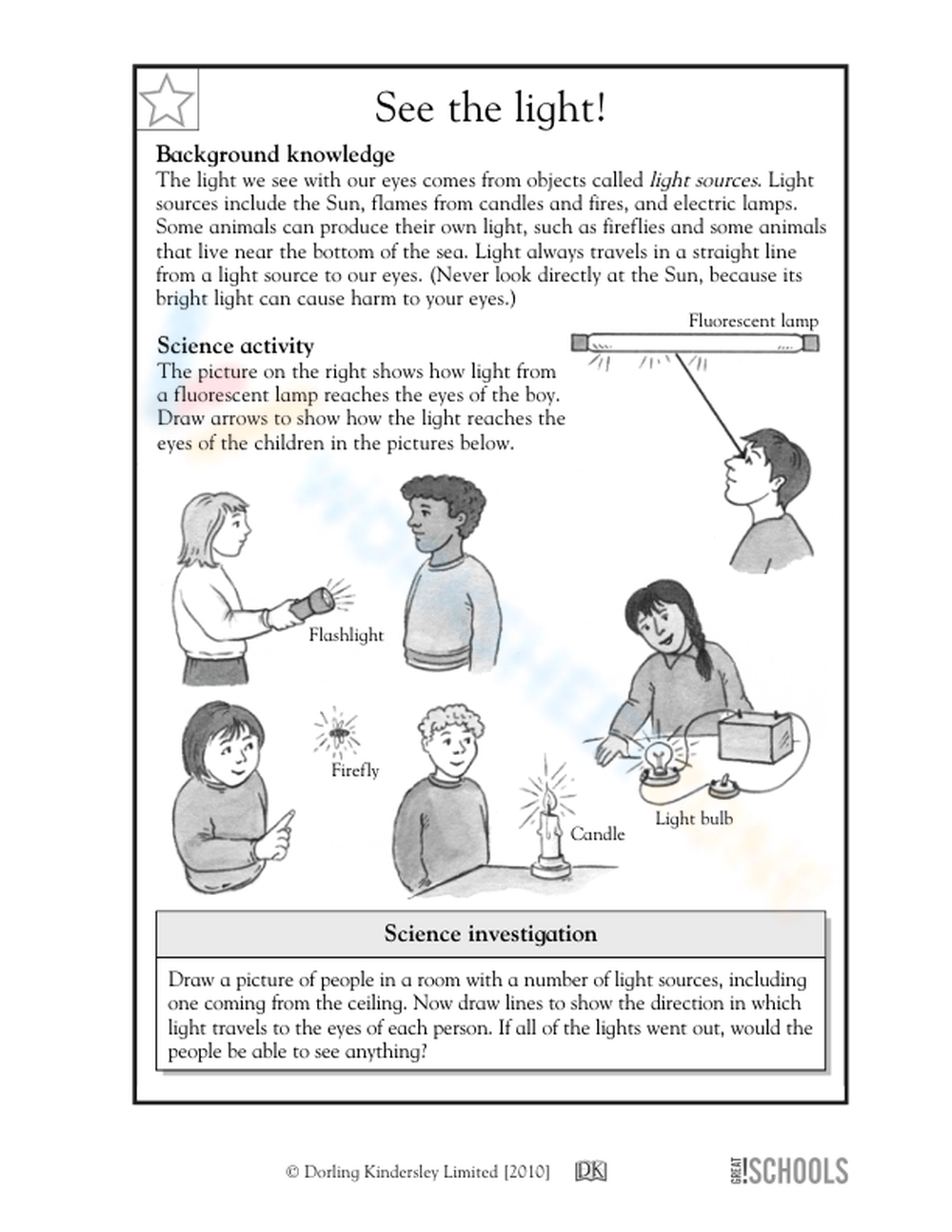 See The Light! Worksheet