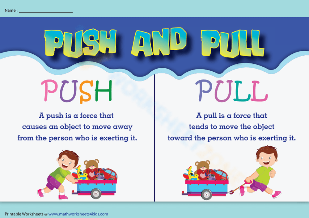 Push And Pull Chart Worksheet Push And Pull Chart Worksheet