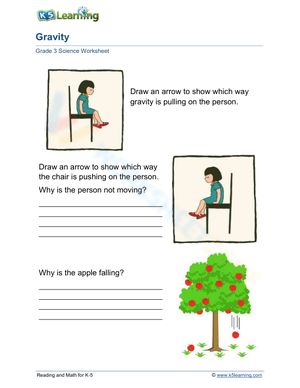 Understanding Gravity – Science Worksheet for Grade 3