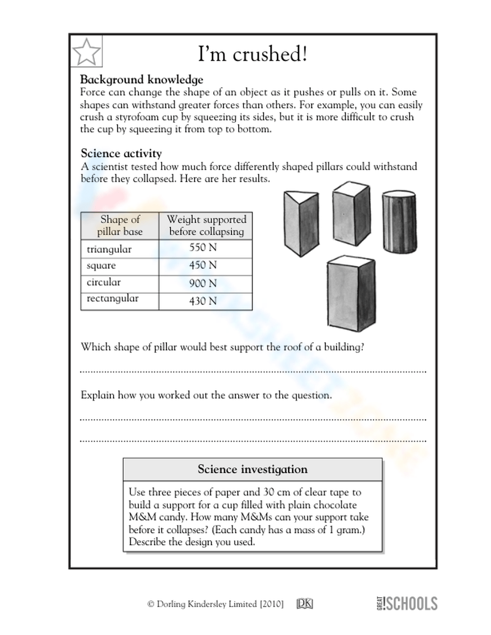 Understanding Force: Will It Collapse? Worksheet