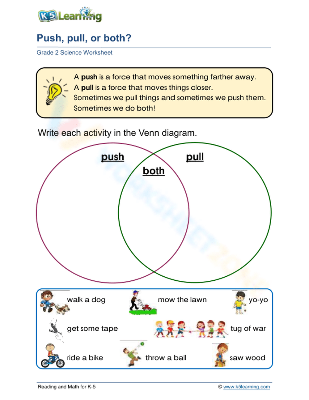 Push, Pull, Or Both? 1 Worksheet