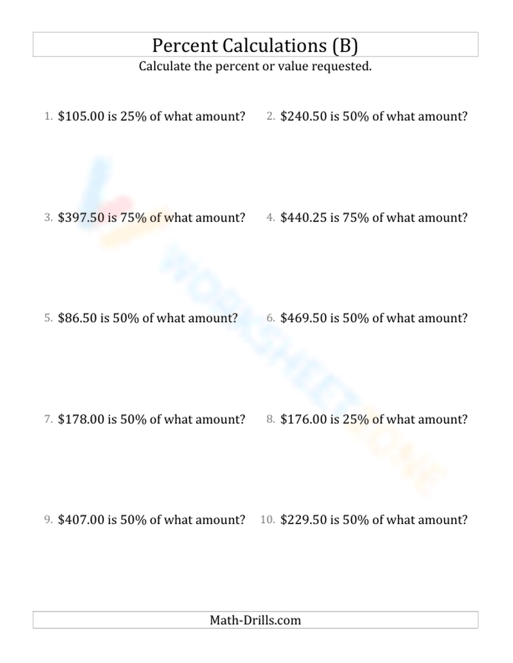 Calculate Original Amount With 25 Percents Including Currency And ... Calculate Original Amount With 25 Percents Including Currency And ...