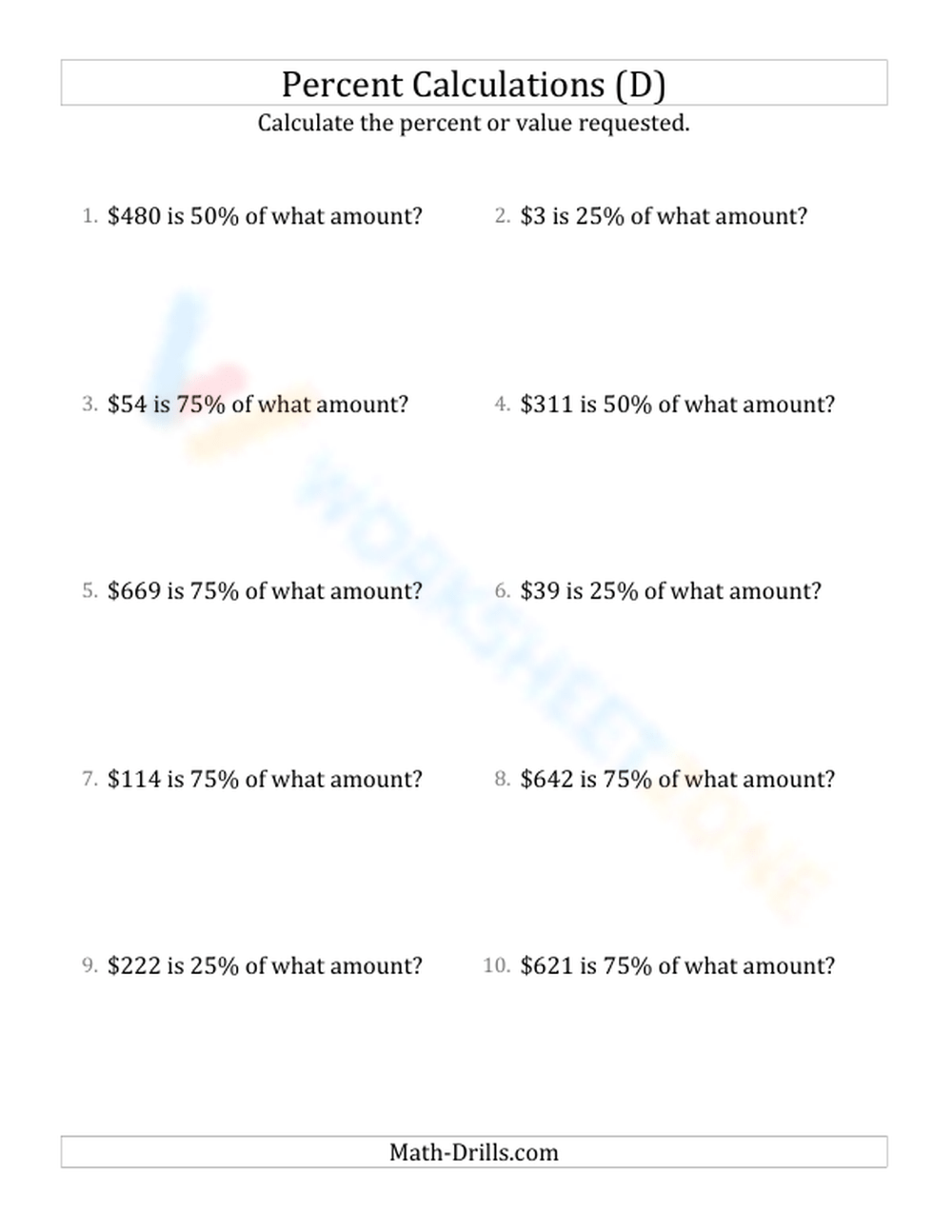 Calculate Original Amount With 25 Percents Including Currency And Whole ... Calculate Original Amount With 25 Percents Including Currency And Whole ...