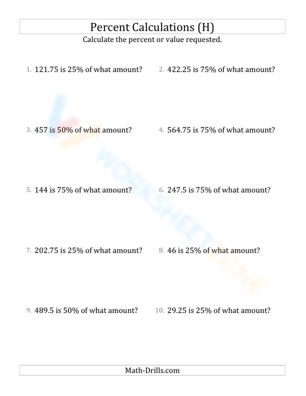Calculate Original Amount With 25 Percents Including Regular Decimals ... Calculate Original Amount With 25 Percents Including Regular Decimals ...