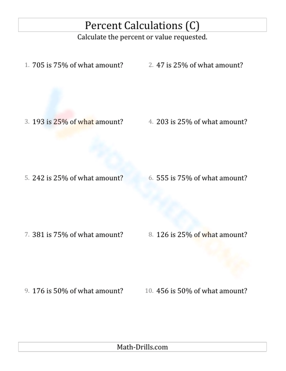 Calculate Original Amount With 25 Percents Including Regular Whole ... Calculate Original Amount With 25 Percents Including Regular Whole ...